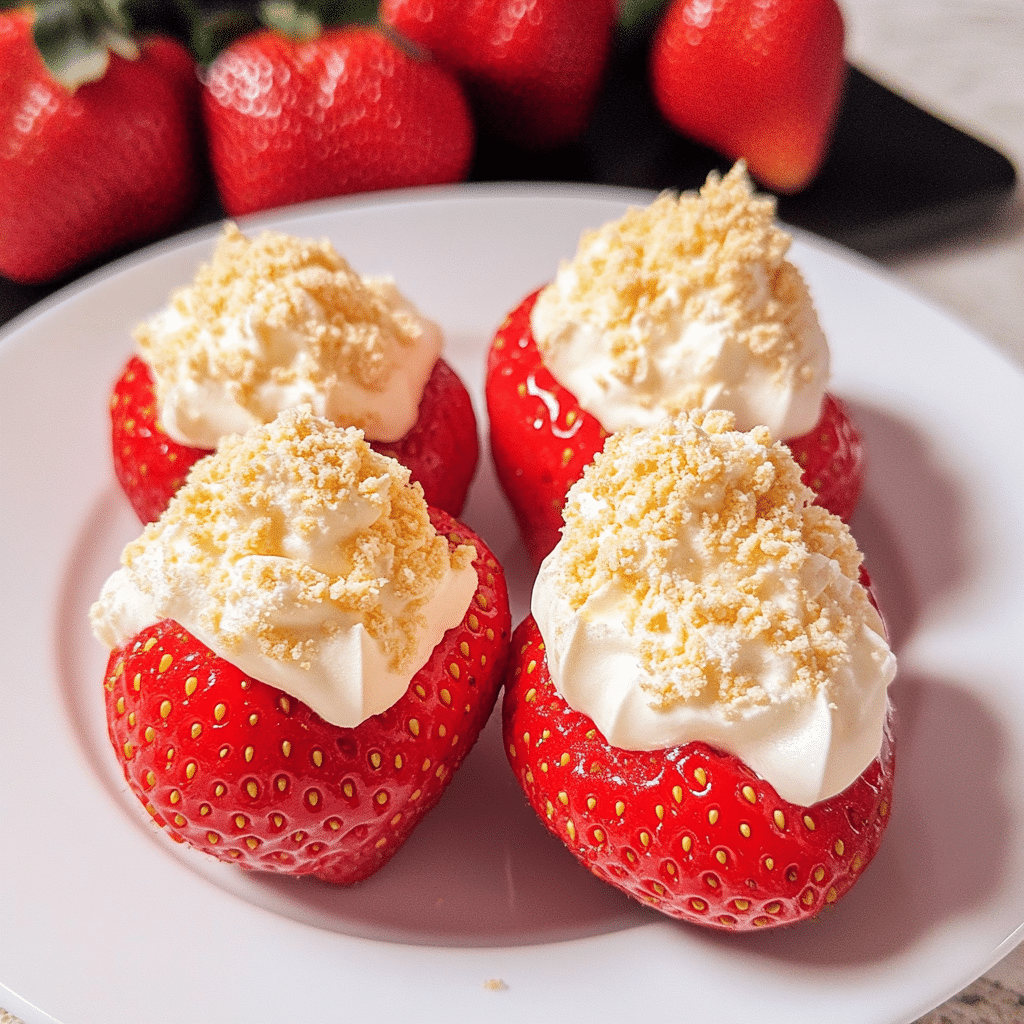 Cheesecake Stuffed Strawberries - Bites Haven